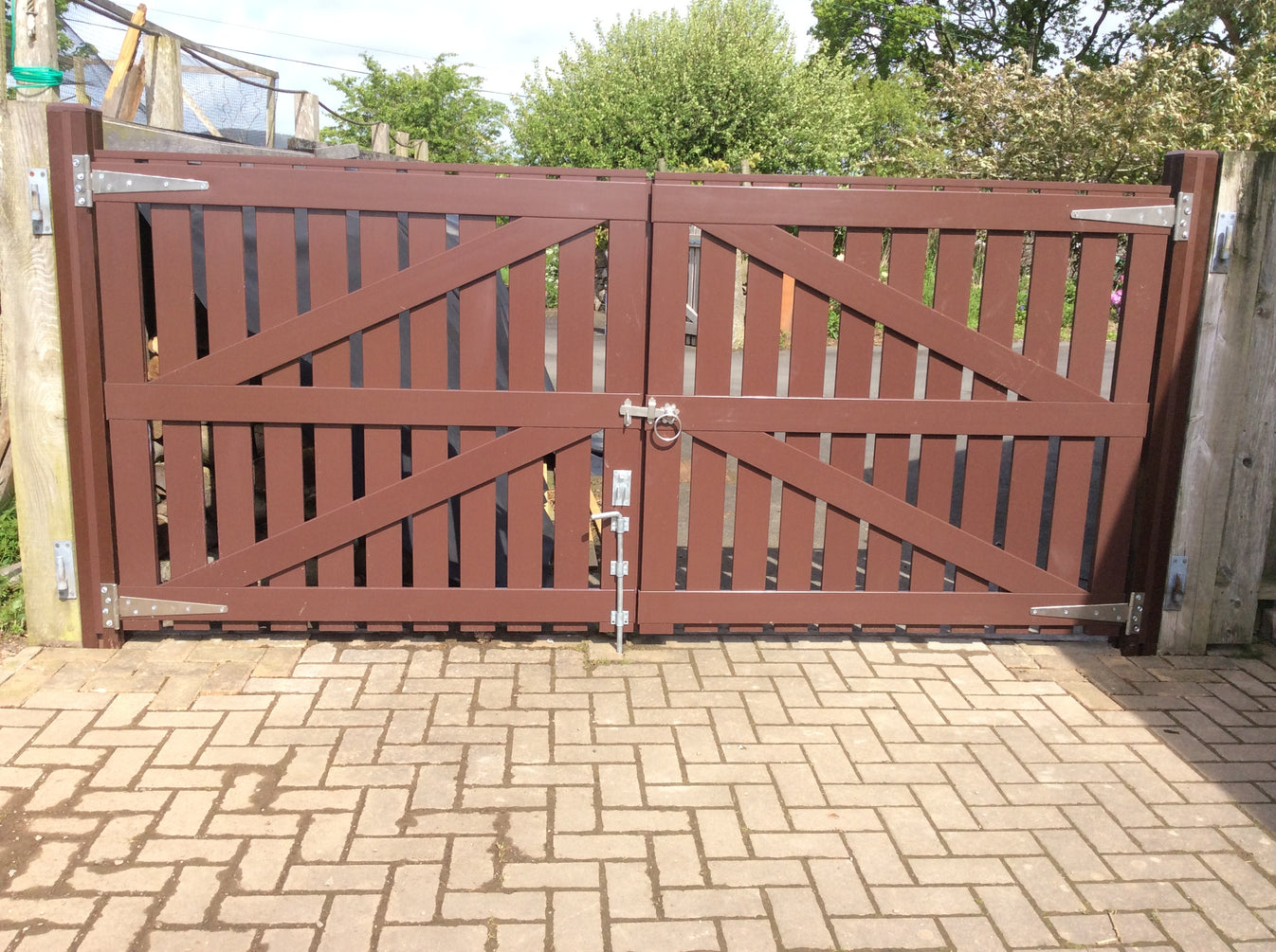 Slatted Double Driveway Gate | W: 1500 mm - 1950 mm, H: 1200 mm (Stand ...